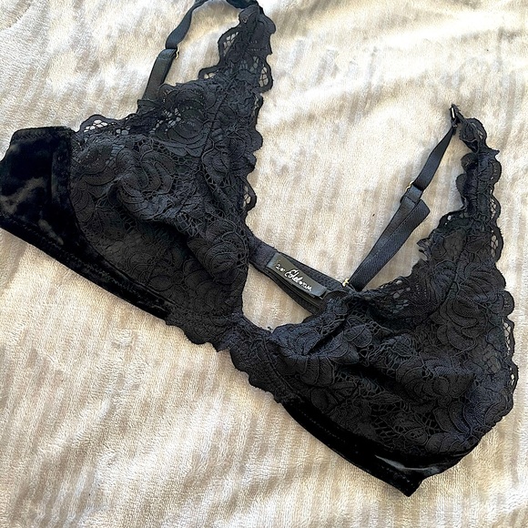 Sam Edelman | Tops | Sam Edelman Velvet Velour Lace Floral Rose Bra ...